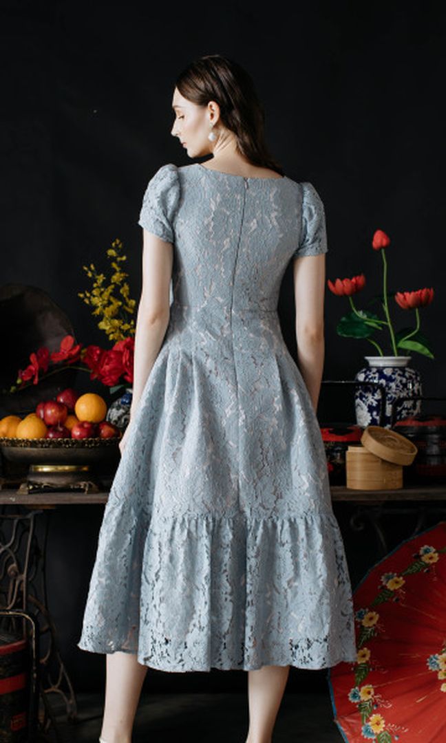 Dal Dress in Ash Blue – poshtureofficial